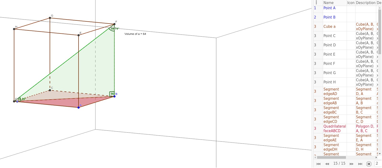 Cube Diagonal – GeoGebra