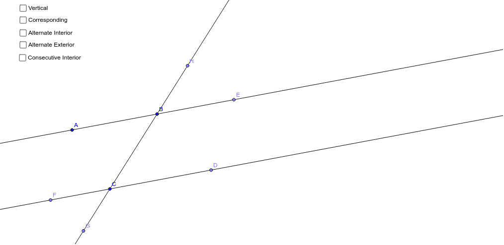 Parallel Lines with Transversal – GeoGebra