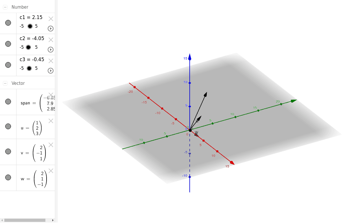Span of Three Vectors – GeoGebra