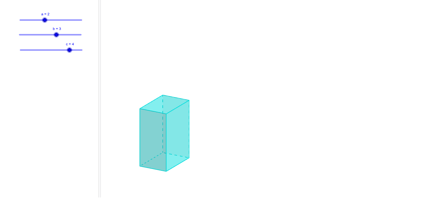 volume de um prisma rectangular – GeoGebra