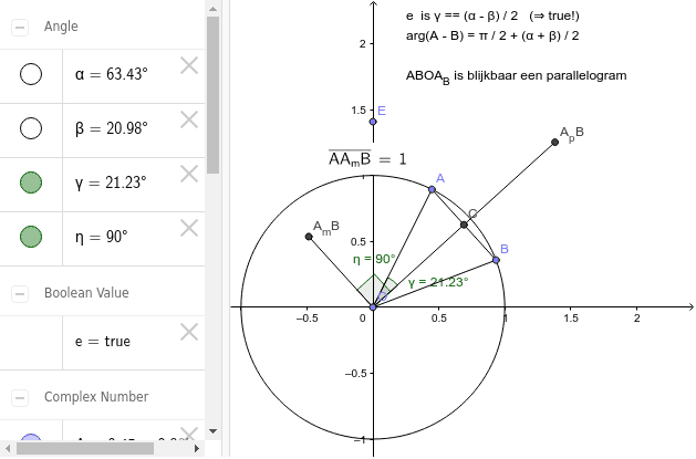 Complex Visual Analysis ex. 18 second part p. 47 – GeoGebra