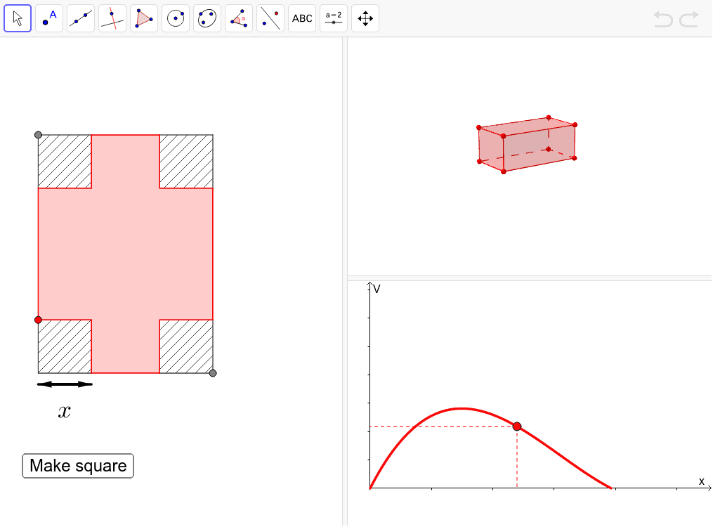 Folding paper to make a box – GeoGebra
