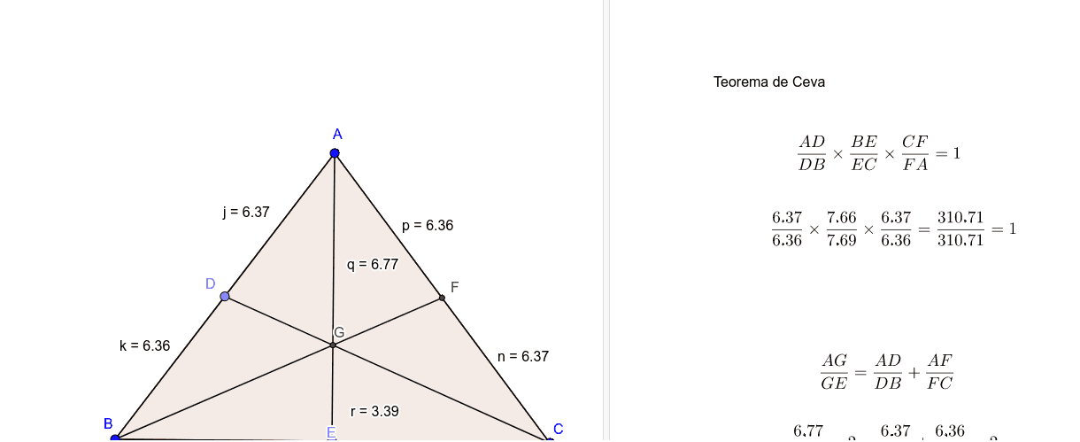 Teorema de Ceva – GeoGebra