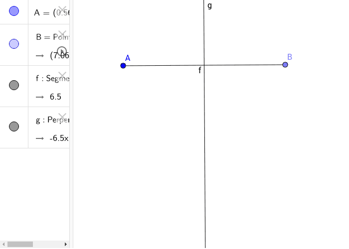 perpendicular bisector of given length – GeoGebra