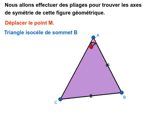 Axes de symétrie d'un triangle isocèle – GeoGebra