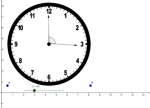 Estimating Angles on a Clock – GeoGebra