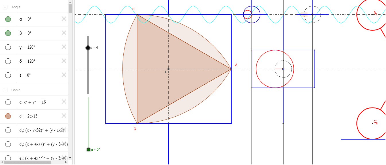 Mô phỏng cơ cấu cam tam giac Releaux – GeoGebra