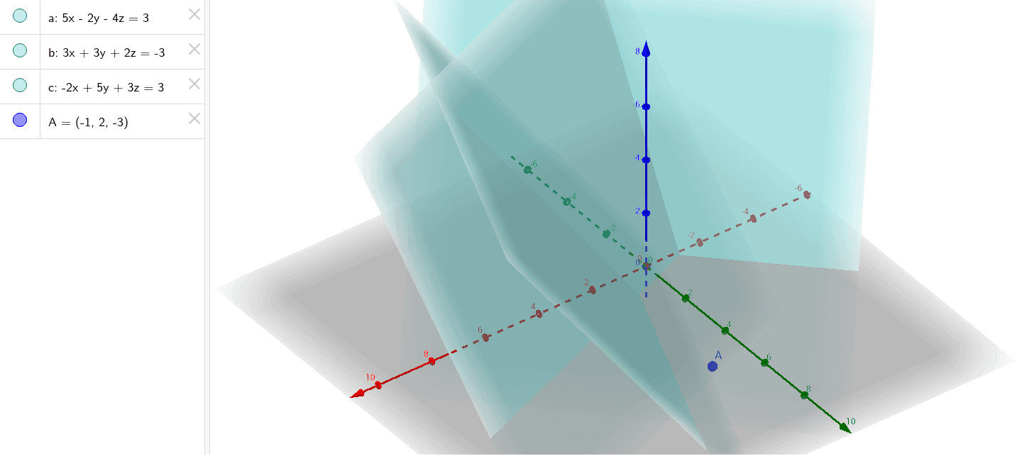 System of Equations 3x3 - Consistent – GeoGebra