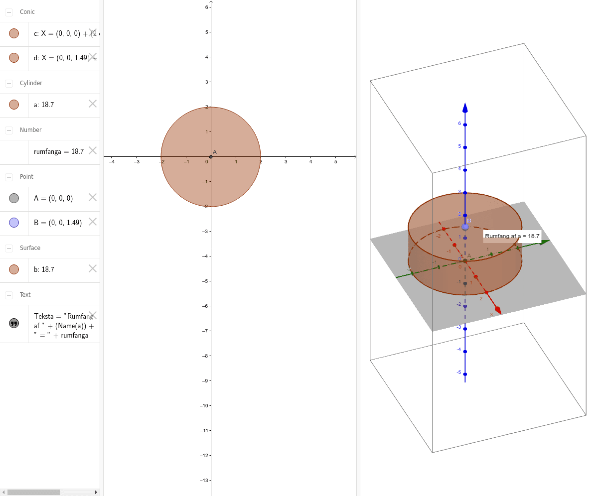 Rumfang cylinder – GeoGebra