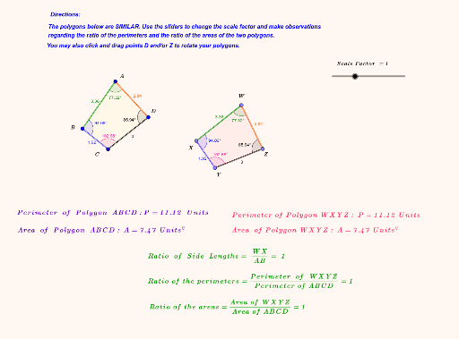 Perimeters and Areas of Similar Polygons – GeoGebra