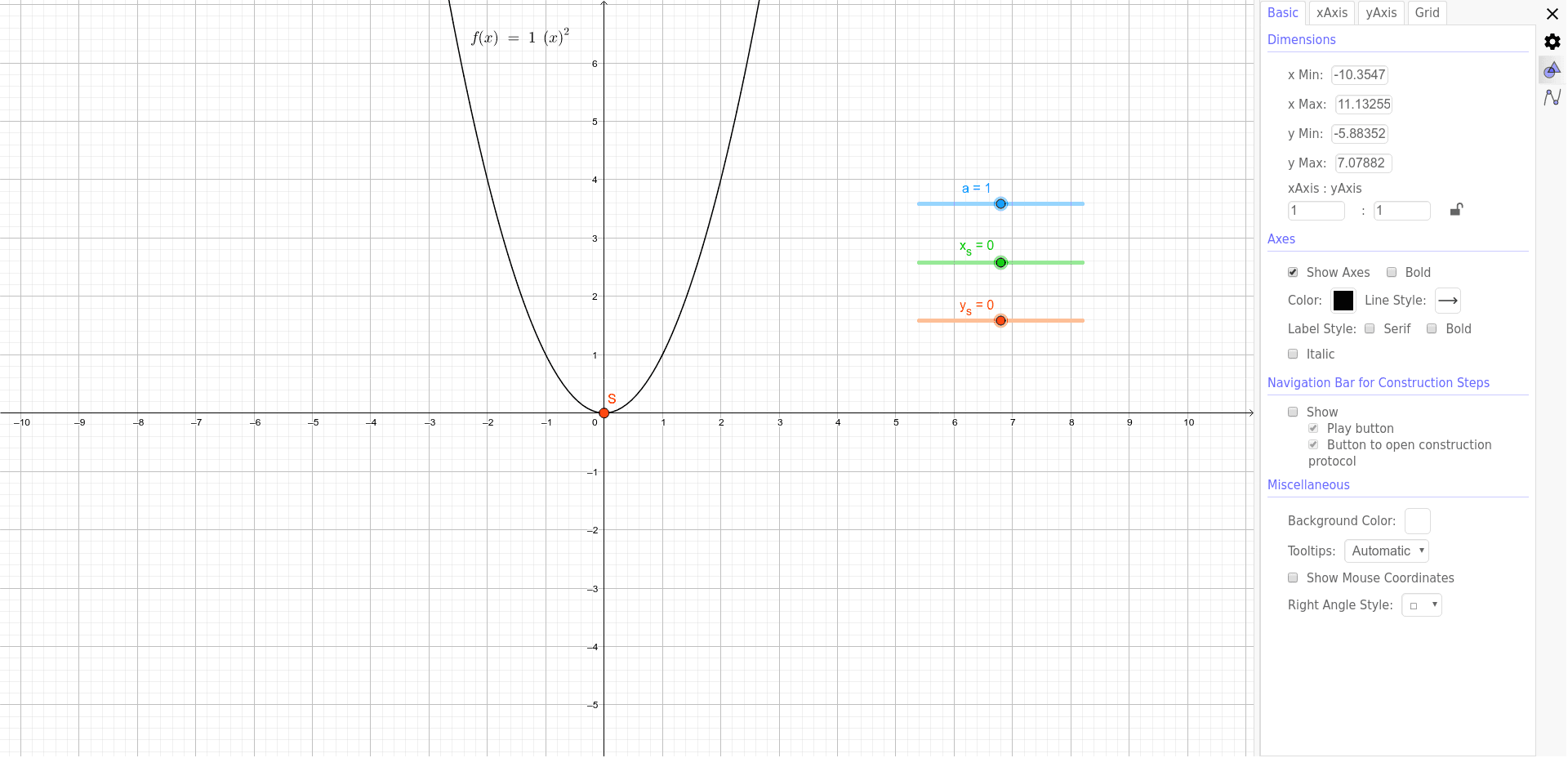 Quadratische Funktion - Scheitelpunkt/Parameter – GeoGebra