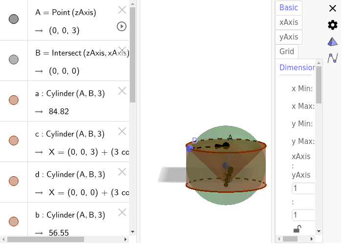 Cone, Sphere, Cylinder – GeoGebra