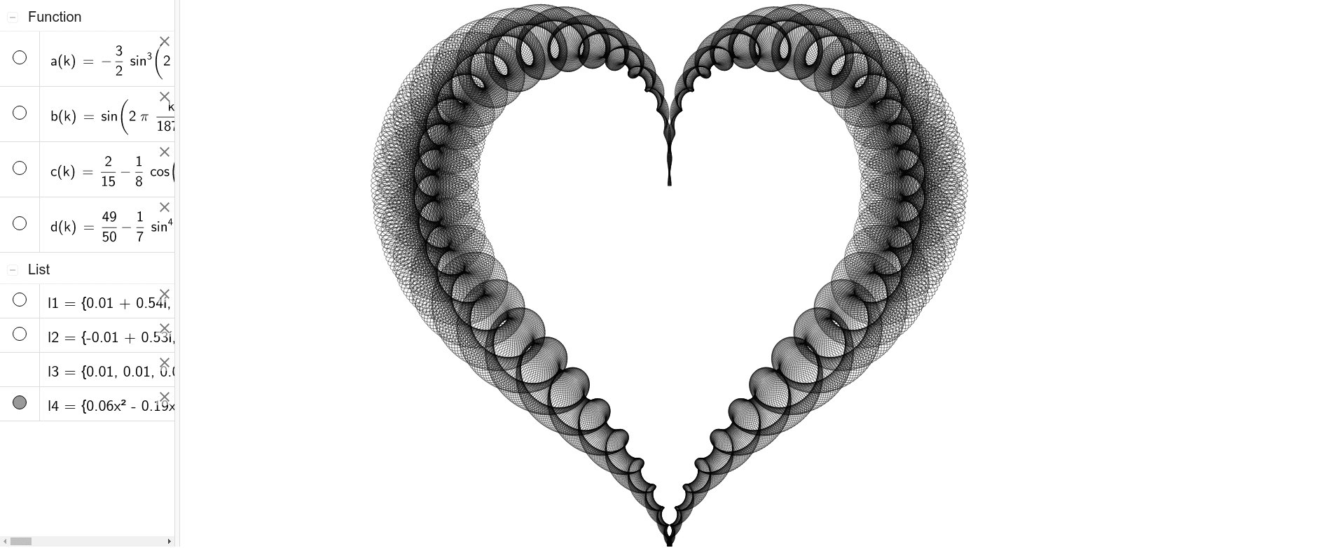 Math art (Heart) – GeoGebra