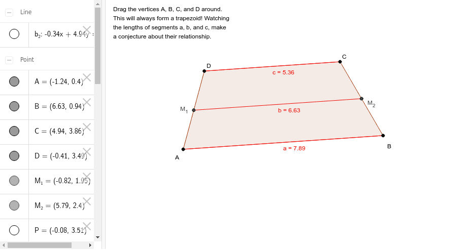 Trapezoid Midline – GeoGebra