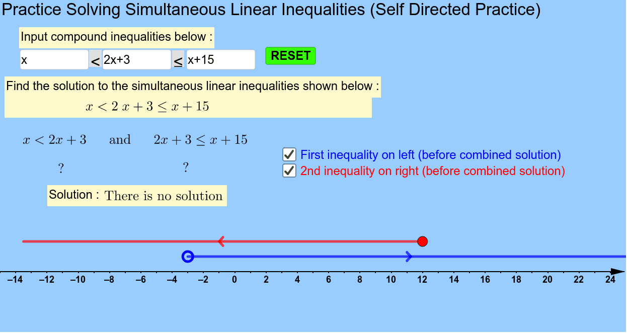 Solving Simultaneous Linear Inequality (Self Directed Practice) – GeoGebra