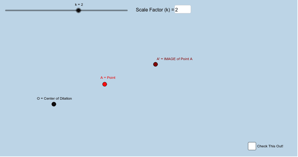 Dilating a Point (Intro) – GeoGebra