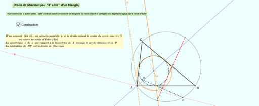 Droite de Sherman ("4° côté" d'un triangle) – GeoGebra