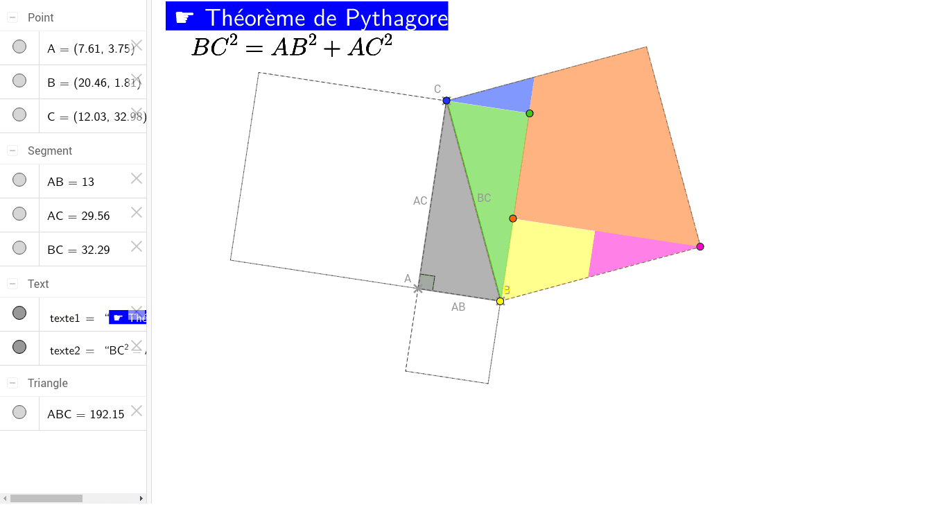 Pythagorean theorem – GeoGebra