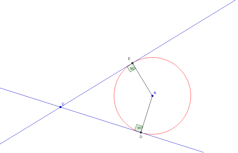 Angle Between Radius and Tangent – GeoGebra