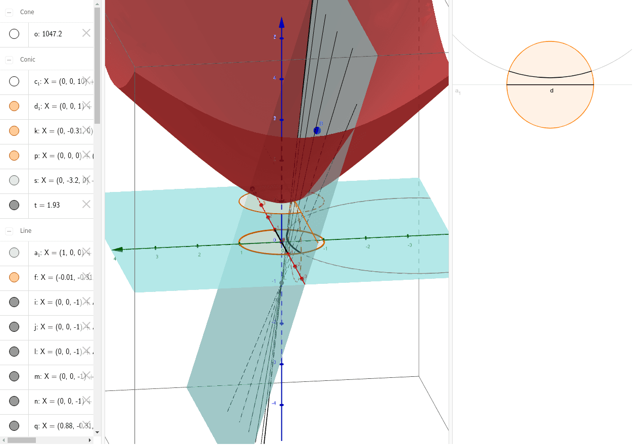 Hyperboloid Model and Poincare Disc – GeoGebra