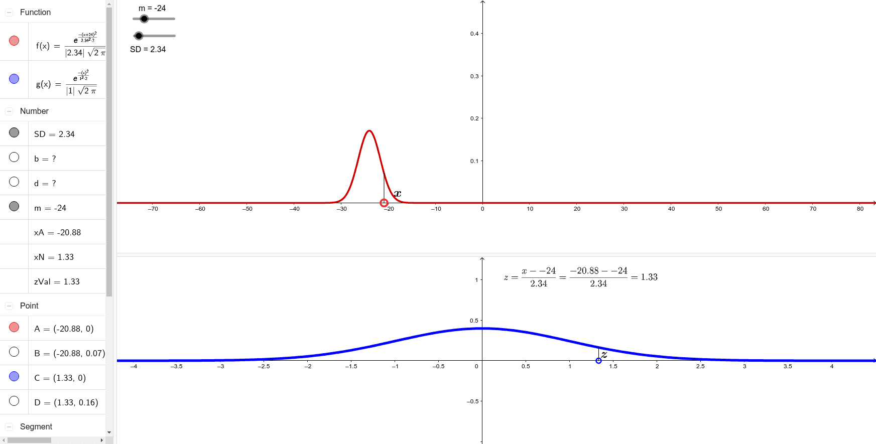 สำเนาของ Normal Distribution to Standard Normal Distribution – GeoGebra