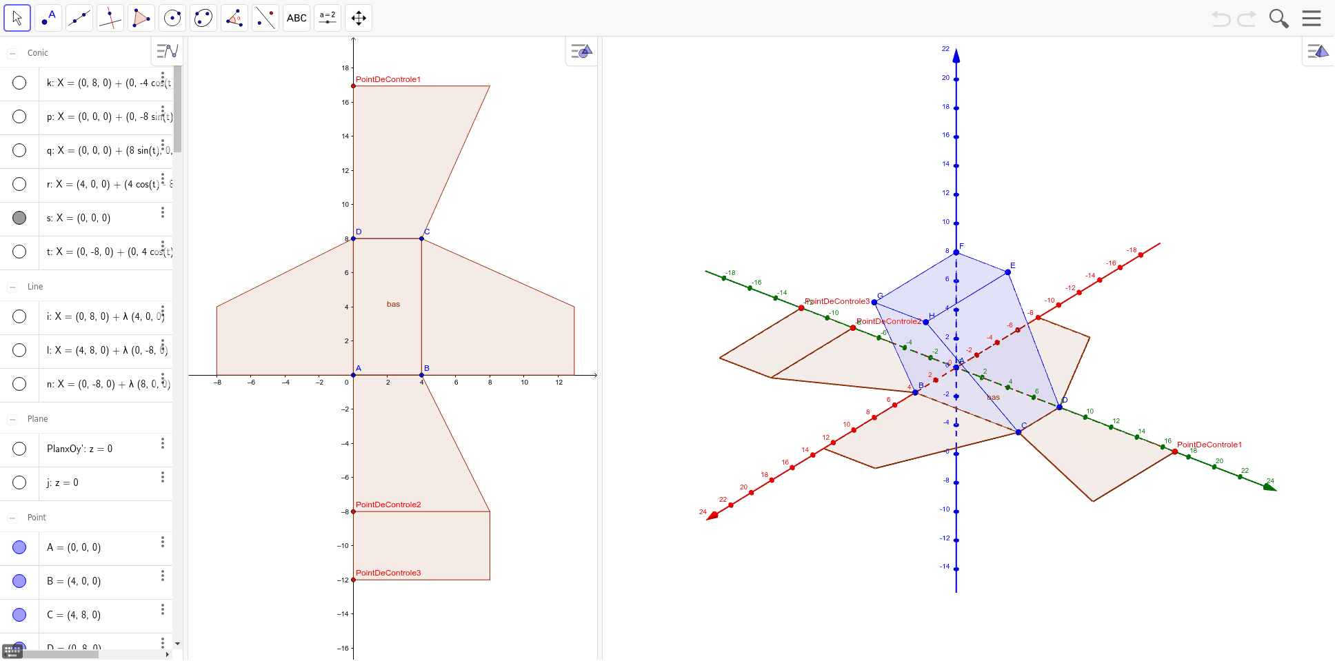 Patron pour un solide un peu compliqué – GeoGebra