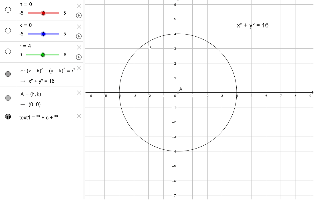 Circle Discovery – GeoGebra