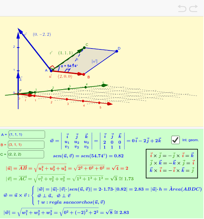 Producto Vectorial – GeoGebra