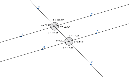 Angle Pair Names from Parallel Lines Geogebra Project – GeoGebra