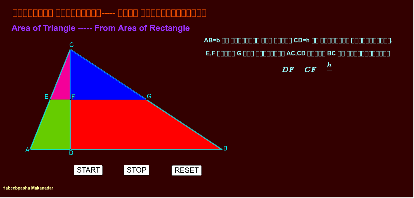 Area of triangle from area of rectangle – GeoGebra