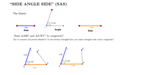 Side Angle Side (SAS) – GeoGebra