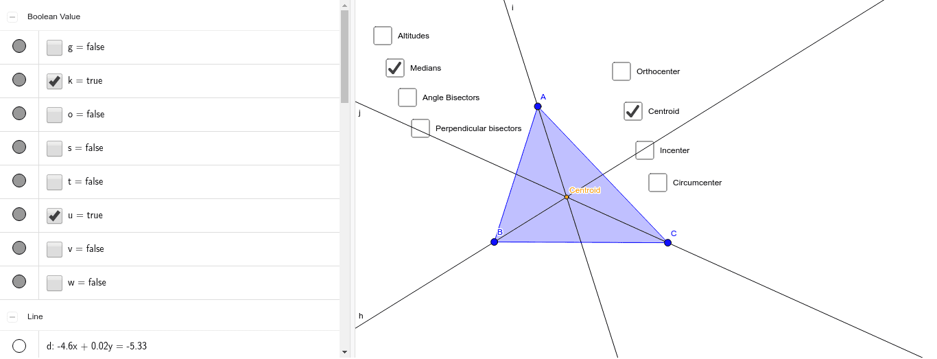 Triangle Center Applet – GeoGebra