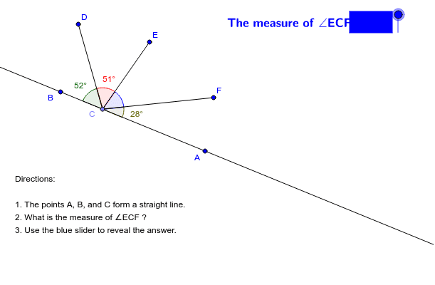 Angles on a line – GeoGebra