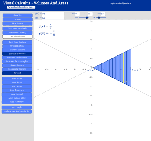 Visual Calculus - Volumes and Areas – GeoGebra