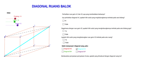 Diagonal ruang balok – GeoGebra