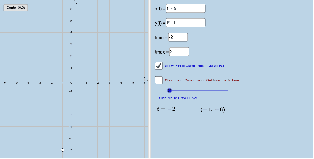 Parametric Equations Grapher – GeoGebra