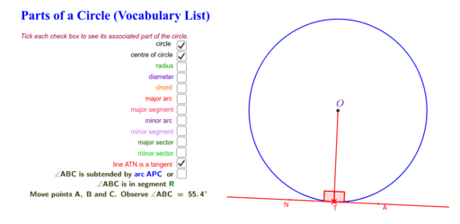 Parts of A Circle ( Vocabulary) – GeoGebra