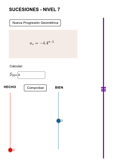 Sucesiones. Suma de Términos en una Progresión Geométrica 07 – GeoGebra