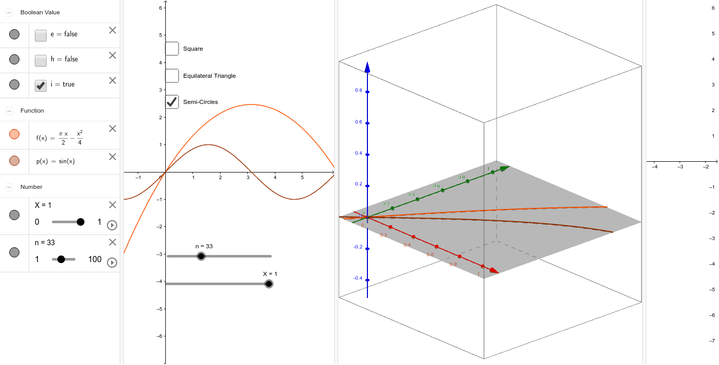 Visualizing volumes by known cross section – GeoGebra