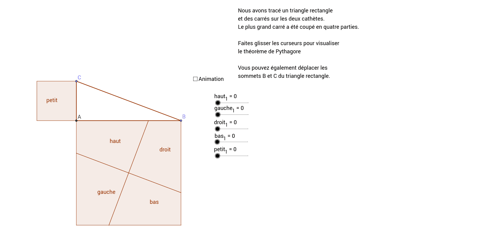 Pythagore – GeoGebra