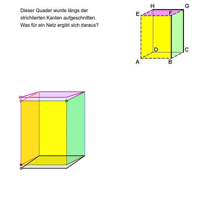 Quader mit dem Geodreieck (digital) zeichnen – GeoGebra