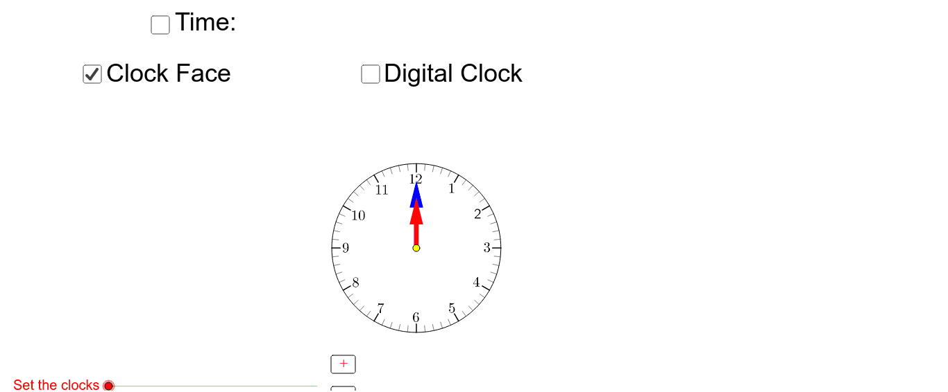 Telling time from clocks – GeoGebra