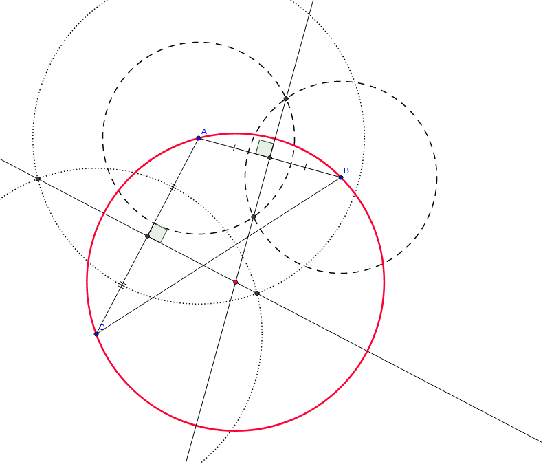 cercle circonscrit à ABC au compas – GeoGebra