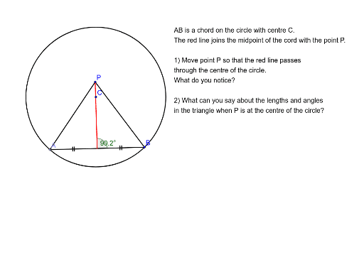 Triangles on a chord – GeoGebra