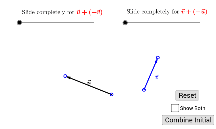 Vector Subtraction – GeoGebra