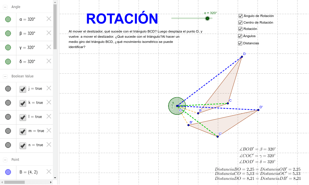 Rotación de figuras 2D v2 – GeoGebra