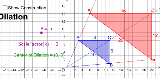 Dilation Demonstration – GeoGebra
