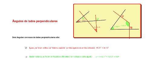 Ângulos de lados perpendiculares – GeoGebra