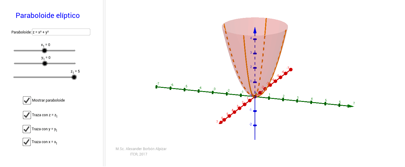 Paraboloide elíptico – GeoGebra