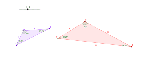 Triangles semblables – GeoGebra